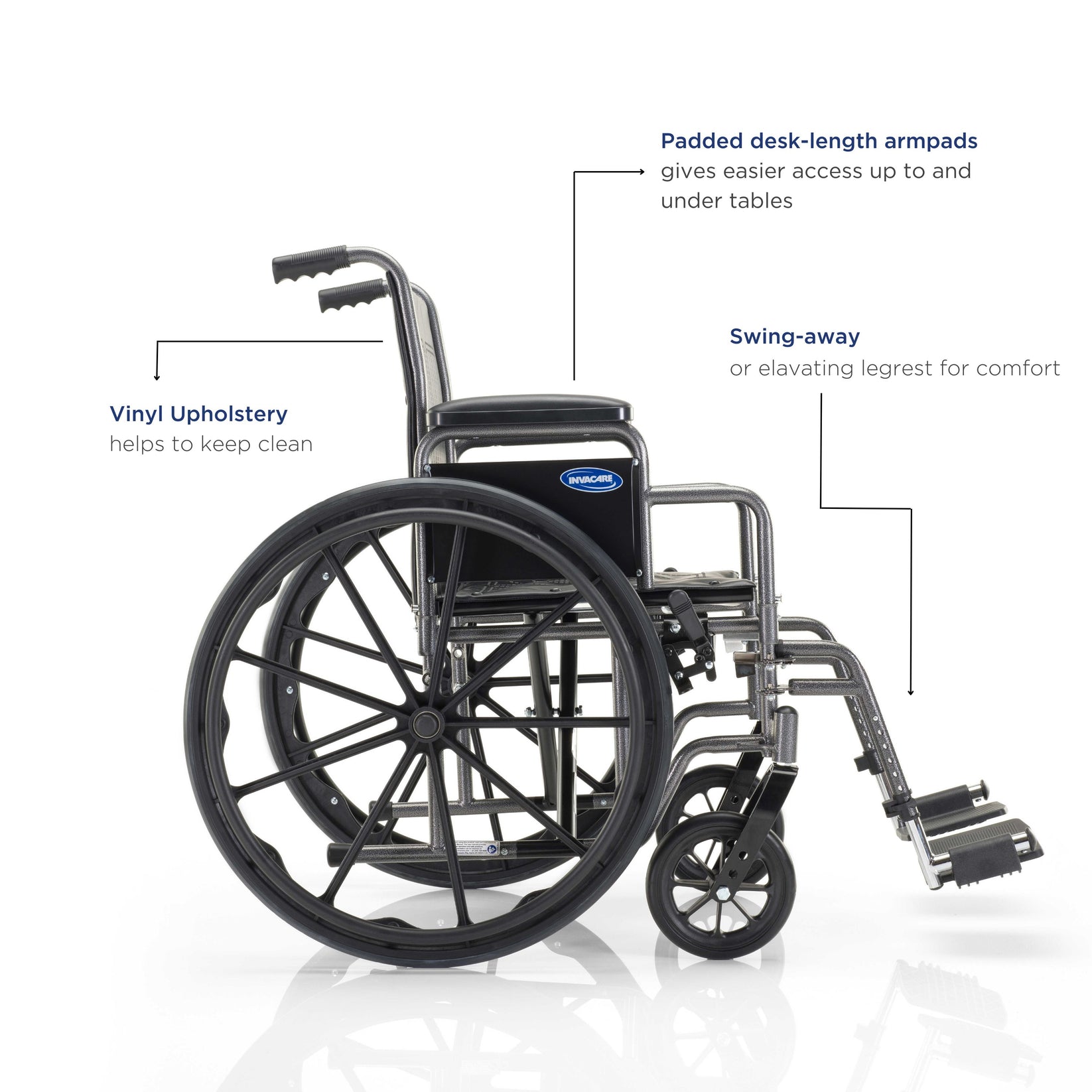 Invacare Essentials Tracer EX1 Wheelchair| Foldable| Elevating Legrest ...